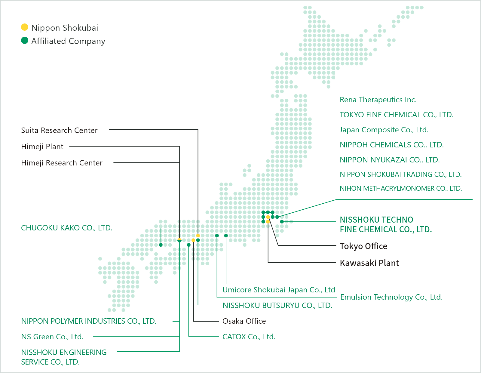 Domestic Network | Company Information | NIPPON SHOKUBAI
